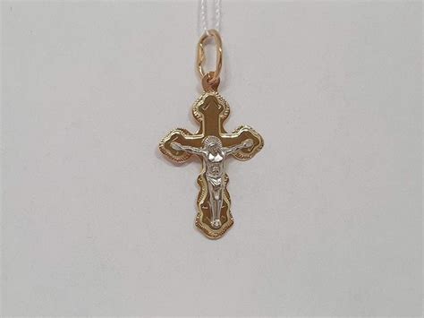 Золотий хрестик розпяття христа артикул 118 анврр — ціна 4257 грн у каталозі Кулони Купити