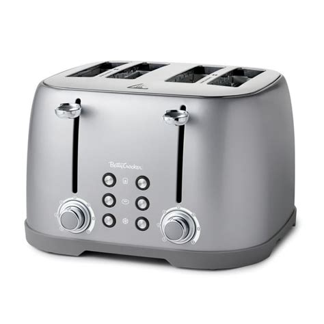 Betty Crocker 4 Slice Toaster Silver With Extra Wide Slots Walmart