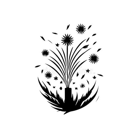 Firecracker Icon Hand Draw Black Colour Lunar New Year Logo Symbol