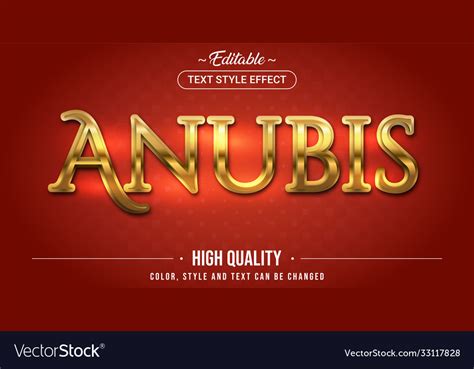 Editable Text Style Effect Anubis Theme Vector Image