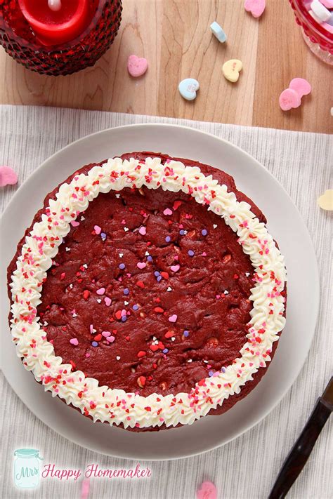 Best Ever Red Velvet Cookie Cake Made Easy With Cake Mix
