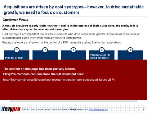 PPT Post Merger Integration PMI Specialized Issues 25 Slide PPT