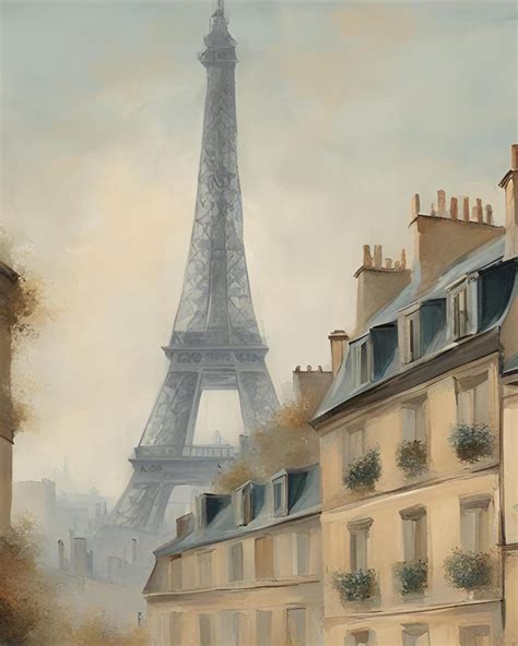 Paris In The 1800s With Eiffel Tower Wall Art Printable Wall
