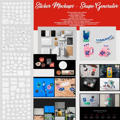 Sticker Shape Creator 20xmockups Master Bundles