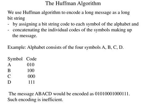 Ppt Efficient Encoding With Huffman Algorithm For Messages
