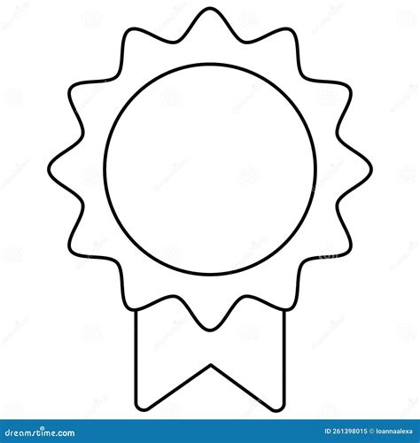 Black Outline Simple Quality Sign Icon Or Stamp With Ribbon Stock