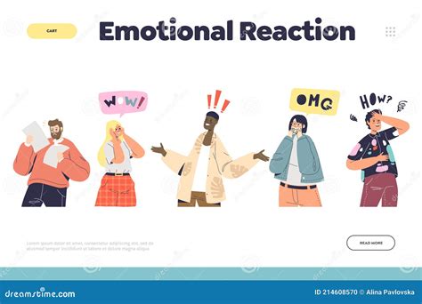 Emotional Reaction Concept Of Landing Page With Shocked And Astonished