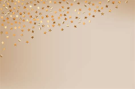 반짝이는 추상적인 베이지 색 배경에 고립된 황금 빛색 색종이 축제 휴일 배경 축하 컨셉 떨어지는 마법의 금 입자 초대 모의 상단