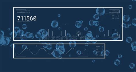 Animation Of Data Processing And Diagram Over Spots Moving Stock