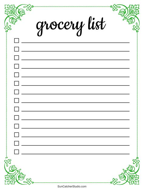 Free Printable Grocery List Templates PDF Shopping Lists DIY