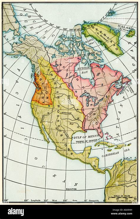 Carte nord américaine des années 1760 Banque de photographies et d