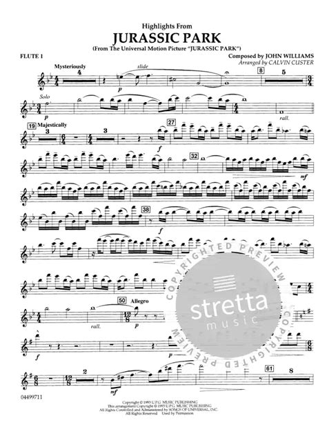 Highlights From Jurassic Park Von John Williams Im Stretta Noten Shop
