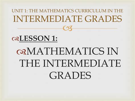 Lesson 1 Teaching Math In The Intermediate Grades Pptx