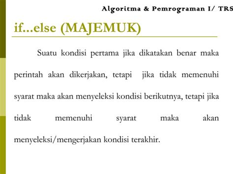 Pertemuan 4 Algoritma Pemrograman PPT