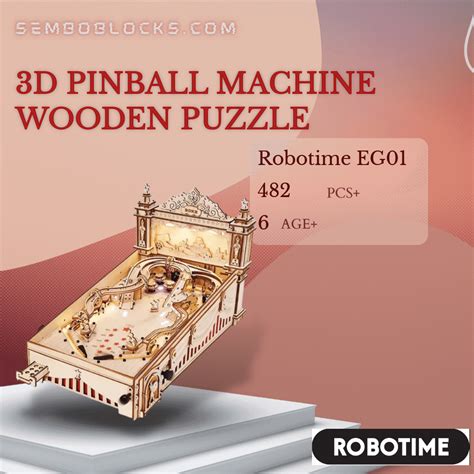 Robotime Eg01 Creator Expert 3d Pinball Machine Wooden Puzzle Sembo