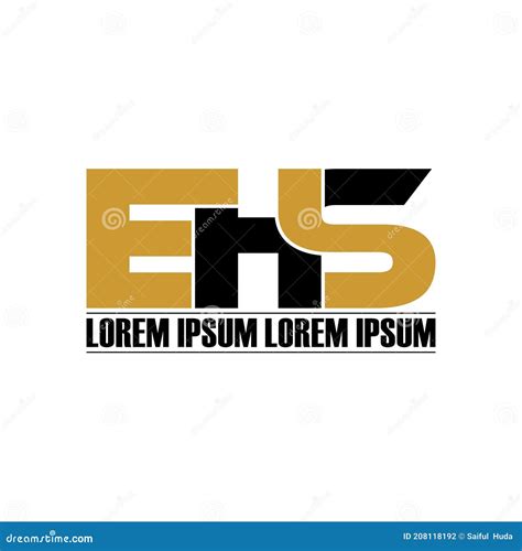 Letter Ehs Simple Monogram Logo Icon Design Stock Vector