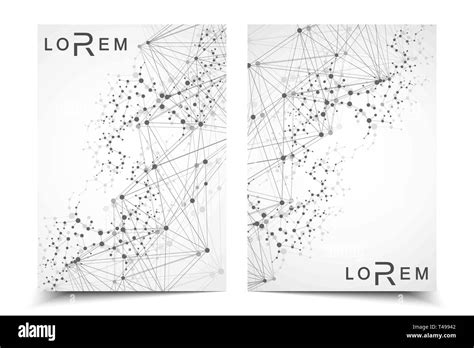 Scientific Brochure Design Template Vector Flyer Layout Molecular Structure With Connected