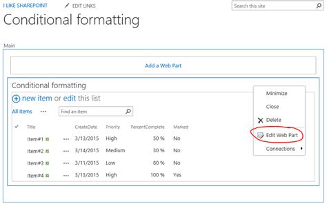 Conditional Formatting Of Listviews In Sharepoint I Like