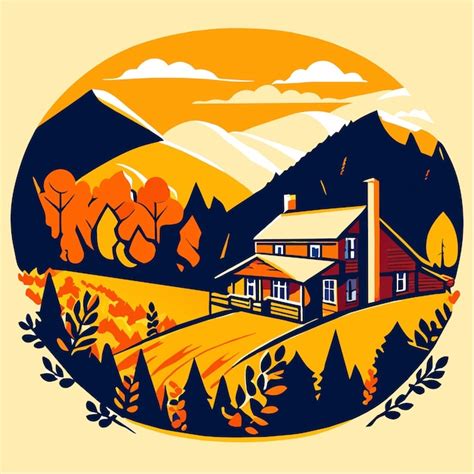 Premium Vector Rural Village Natural Scene Countryside Vector
