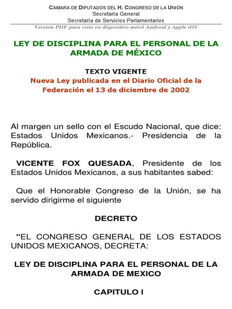 Ley De Disciplina Para El Personal De La Armada Pdf Disciplinas