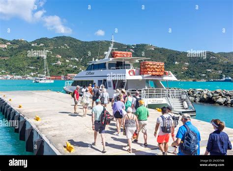 Passengers Boarding C Breeze Cruise Boat To Virgin Gorda Road Town