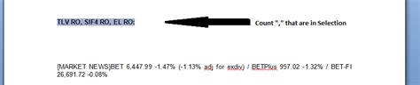 Vba Count All Comma In Selection Or Selected Text Stack Overflow