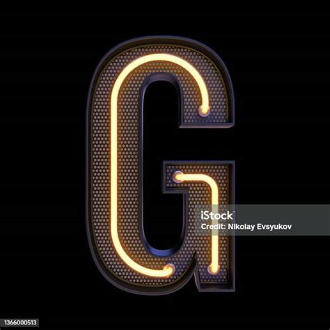 네온 복고풍 라이트 알파벳 문자 G 클리핑 경로와 검은 배경에 고립 3d 일러스트레이션 네온에 대한 스톡 사진 및 기타 이미지 네온 3차원 형태 0명 Istock
