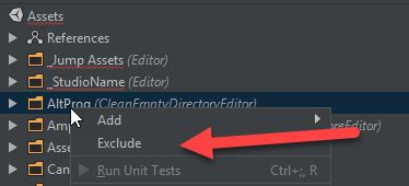 Accidentally Right Clicked Exclude On Unity Assembly Issue JetBrains Resharper Unity