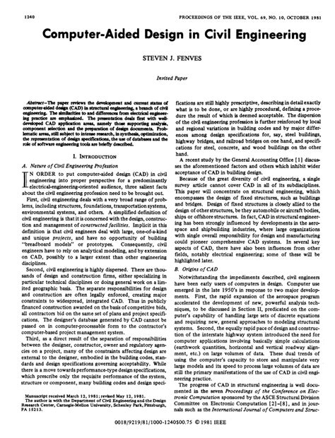 PDF Computer Aided Design In Civil Engineering