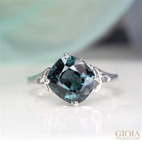 Elegant Lagoon Teal Spinel Engagement Ring Teal Spinel Jewelry