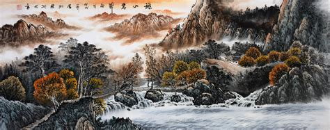 曾刚横幅水墨山水画曾刚国画山水精品图片 伤感说说吧