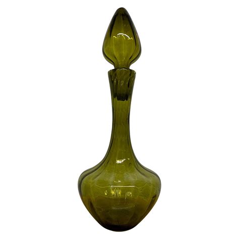 Large Collection Of Mid Century Modern Glass Genie Decanter Bottles At