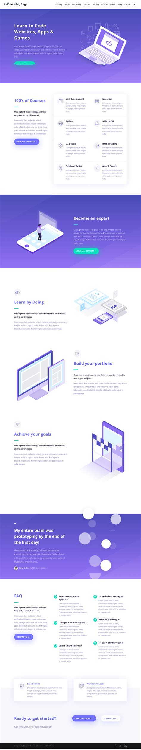 Lms Learning Management System Website Design Template On Behance
