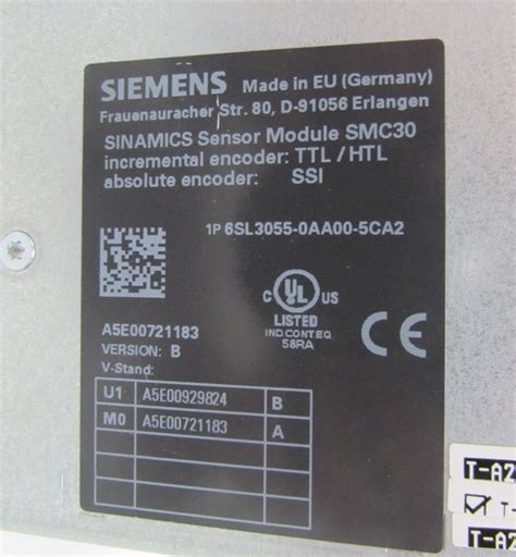Siemens Sinamics Sensor Module SMC30 6SL3055 0AA00 5CA2 Ver B TESTED