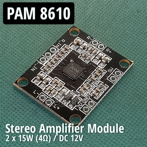 Jual Modul Amplifier PAM8610 2x15W Stereo 12V PAM 8610 Class D Elantech ...