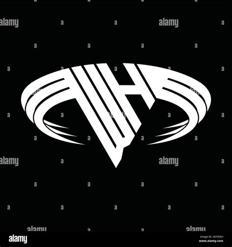 WH Logo Letter Monogram With Triangle Slice Shape Design Template Stock