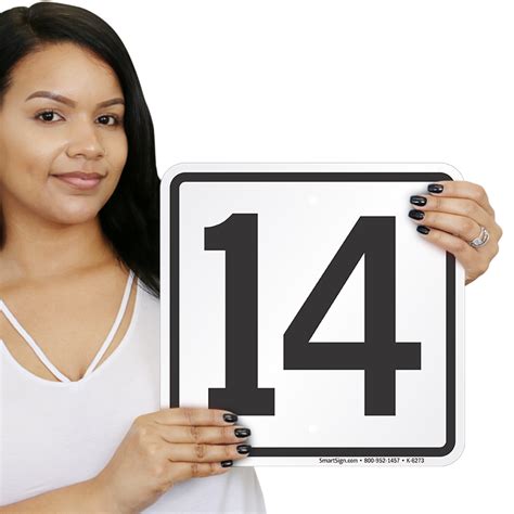Parking Spot Sign With Digit 14 Sku K 6273