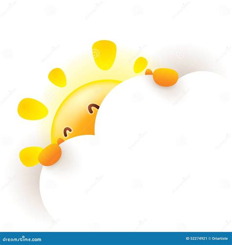 Summer Sun Hides Behind A Cloud Stock Vector Image 52274921