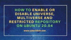 How To Enable Or Disable Universe Multiverse And Restricted Repository