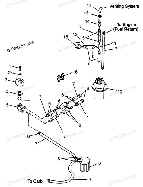 Polaris Watercraft 1997 Oem Parts Diagram For Fuel System Slt 700
