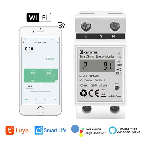 WiFi Smart Energy Meter Single Phase DIN Rail App Vicedeal