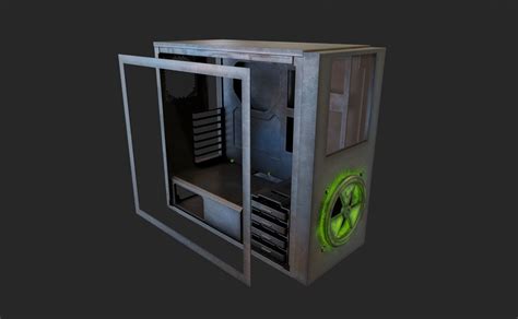 3d Model Custom Pc Case Metal Nuclear Rust Computer Mod Green Vr Ar