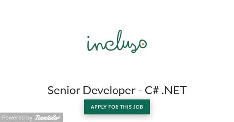 Incluso On Linkedin Senior Developer C Net Incluso