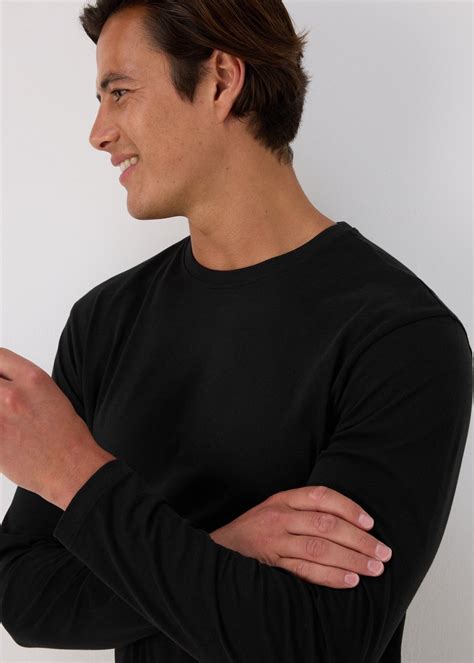 Black Essential Crew Neck Long Sleeve T Shirt Matalan