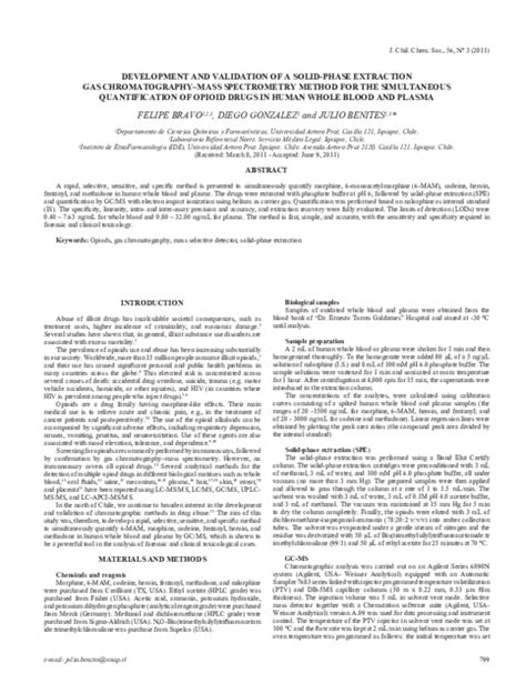 Pdf Development And Validation Of A Solid Phase Extraction Gas Chromatography Mass