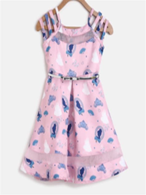 Buy Peppermint Disney Girls Pink Printed A Line Dress Dresses For