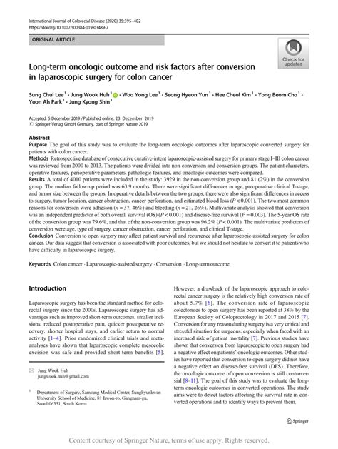 Long Term Oncologic Outcome And Risk Factors After Conversion In