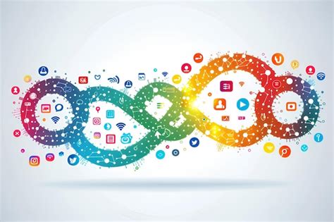 Social Media Icons Forming Infinity Symbol Representing Endless Connection Premium Ai