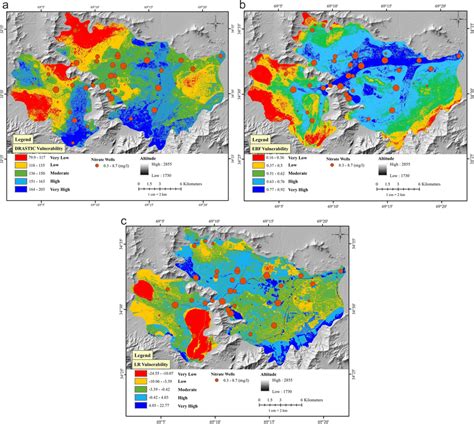 the aquifer vulnerability maps based on a drastic model b ebf model