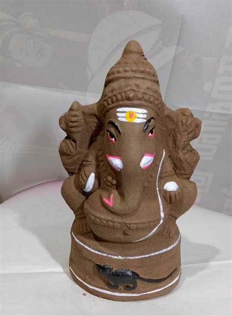 Eco Friendly Plantable Ganesha Idol 6 Inch Puja N Pujari